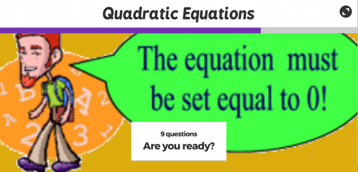Quadratic equations | Play a learning game
