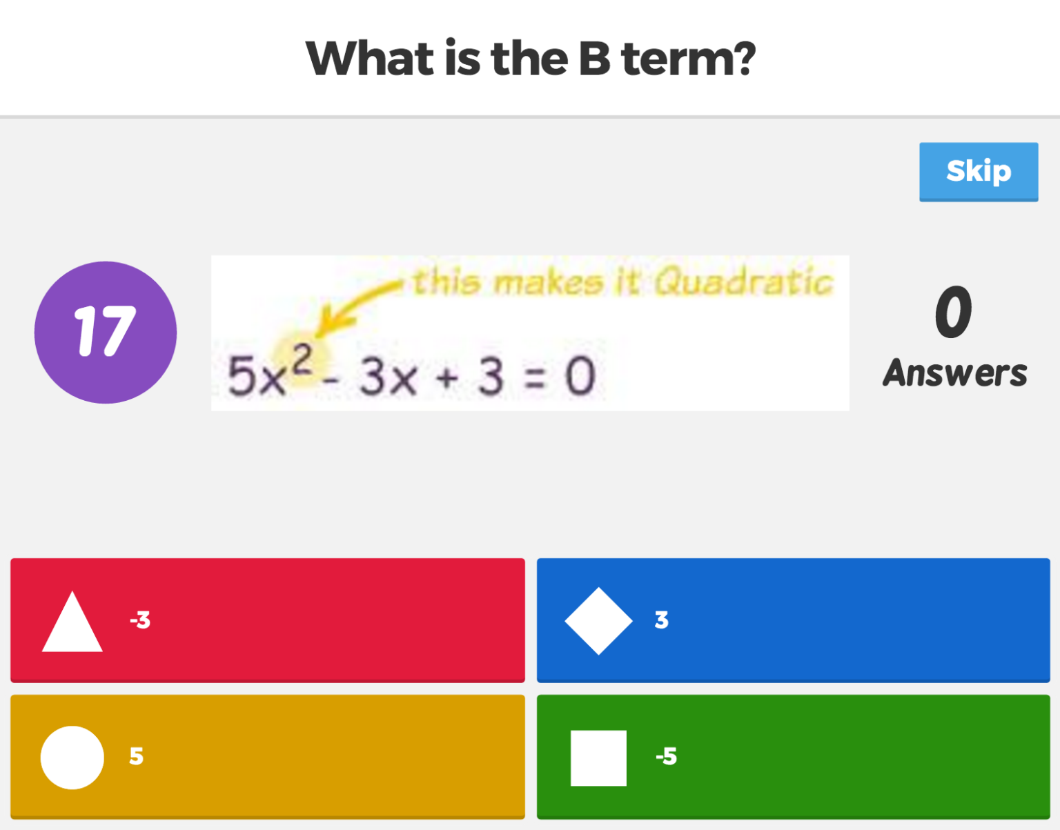 Quadratic equations | Play a learning game