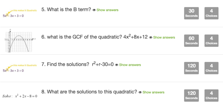 Quadratic equations | Play a learning game