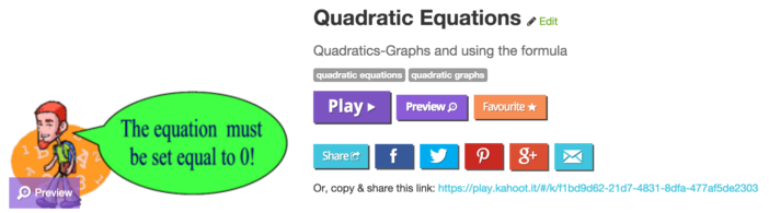 Quadratic equations | Play a learning game