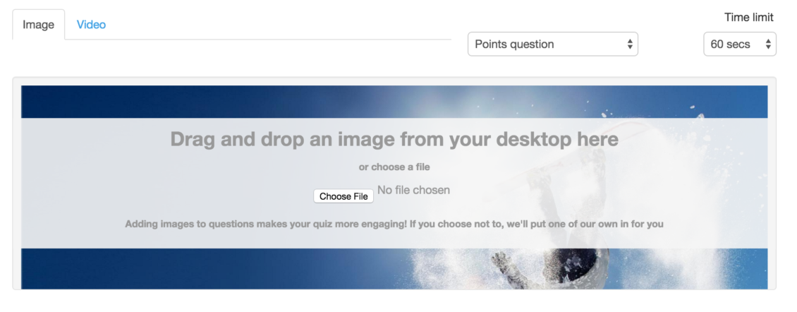 Create Winter Games kahoots with free image gallery