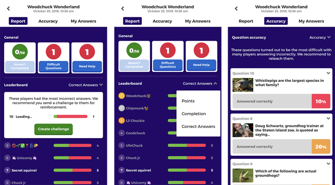 Detailed game reports in Kahoot! app | Personalize teaching