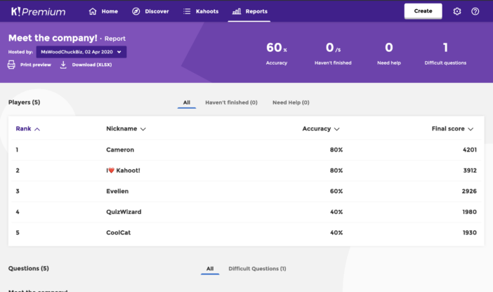 Kahoot!'s self-paced challenge mode | Low connectivity solution