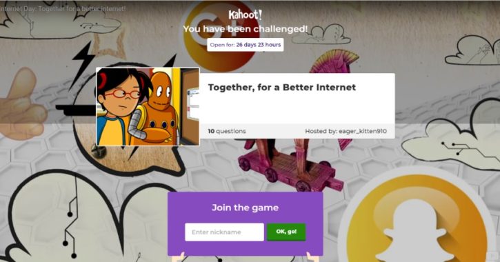 App smashing Kahoot! challenges and Minecraft to learn at home