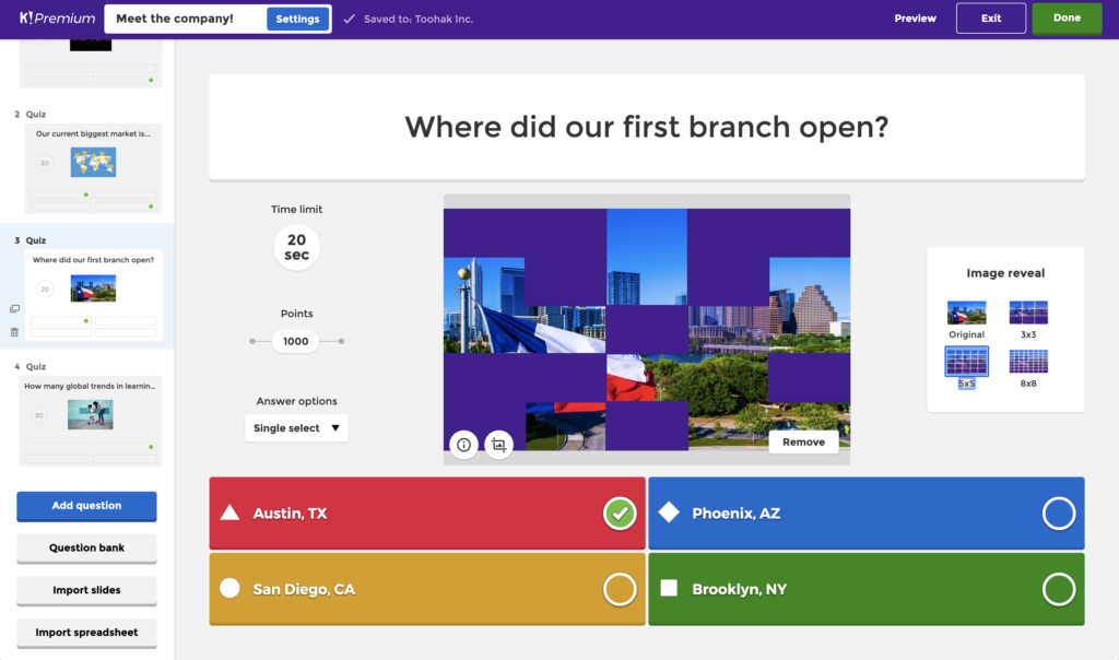 Engaging storytelling techniques in presentations with Kahoot!