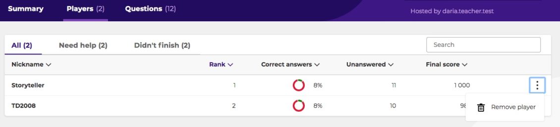How to assess results of student-paced challenges in Kahoot!