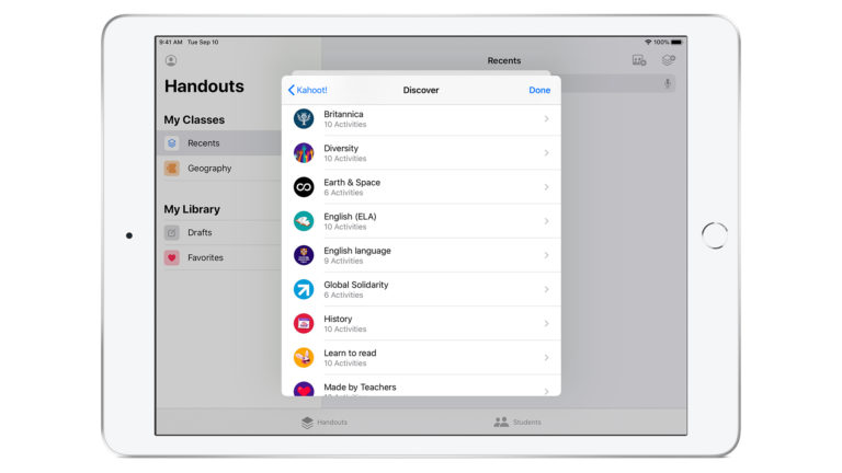 Kahoot! updates support for Apple Schoolwork app