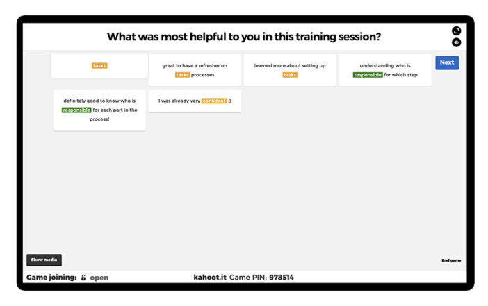 Open-ended questions in Kahoot! for business | Collect feedback
