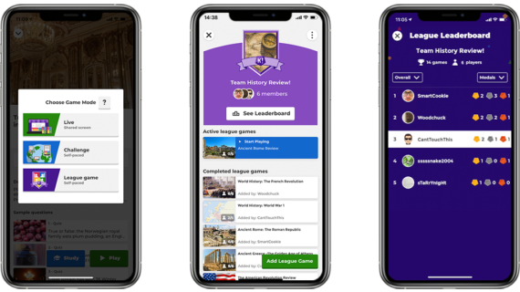 Study leagues in the Kahoot! app | Virtual study groups
