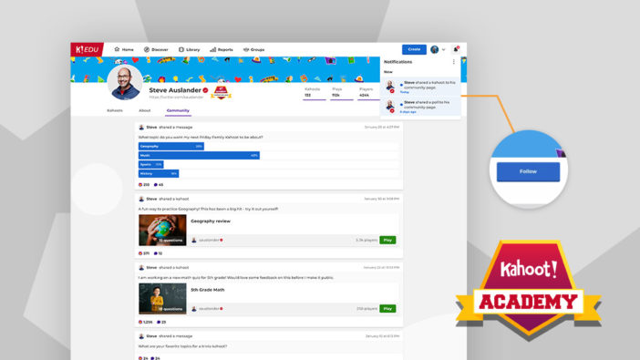 Educator community at Kahoot! Academy