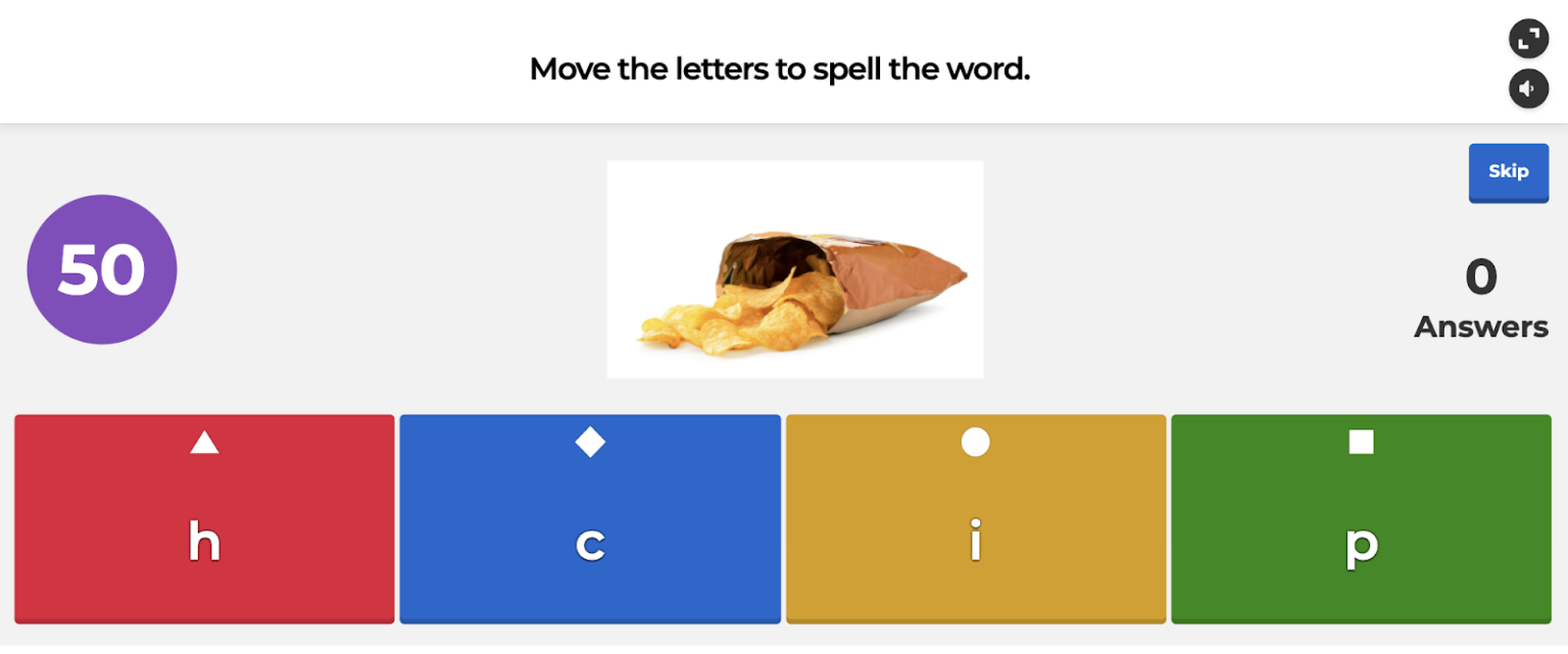 Spelling practice activities with Kahoot!