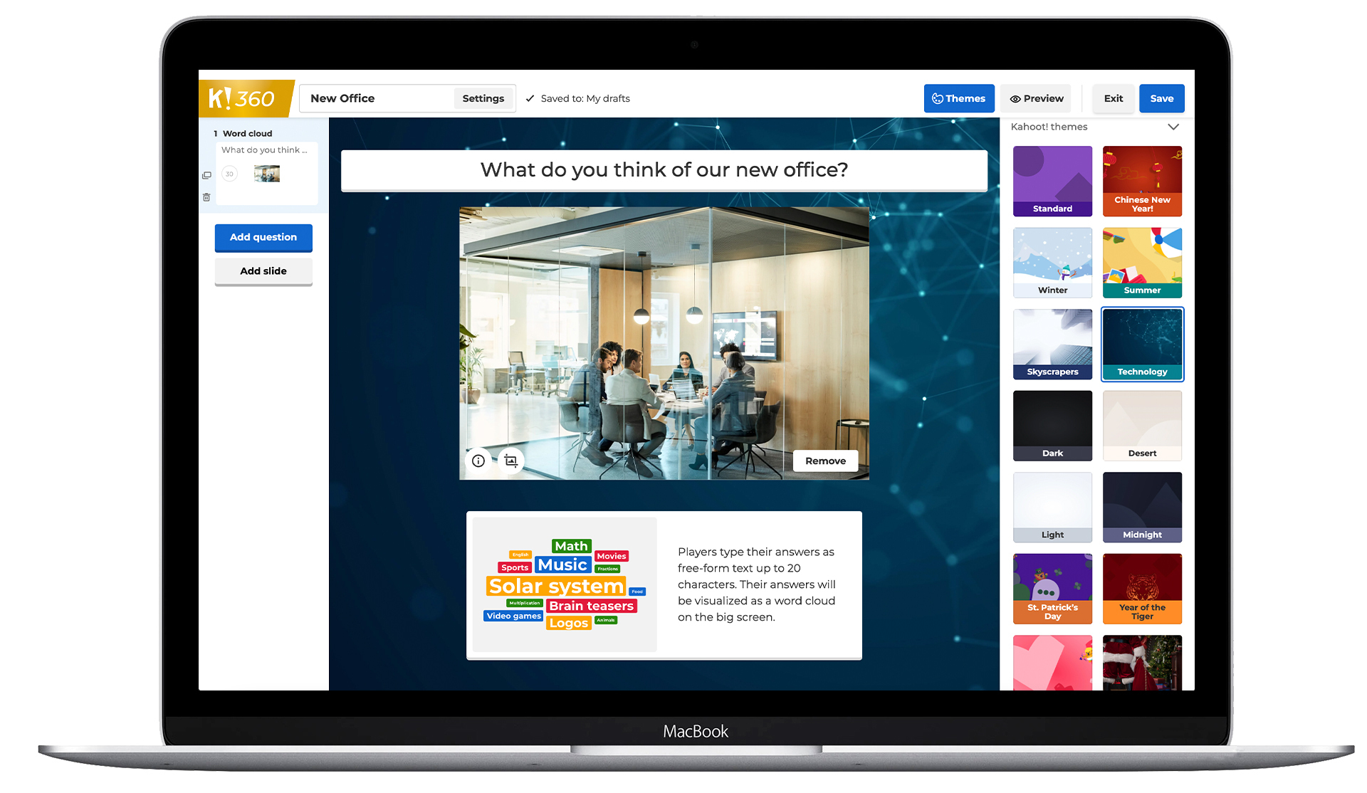 Kahoot! 360 for business | Themes and customization
