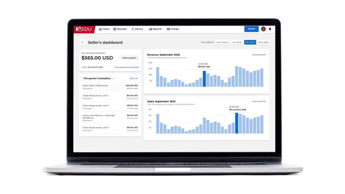 Track your content sales with the new seller dashboard