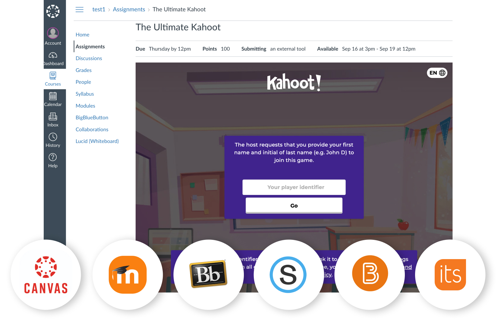 Integrate Kahoot! with leading pedagogical tools